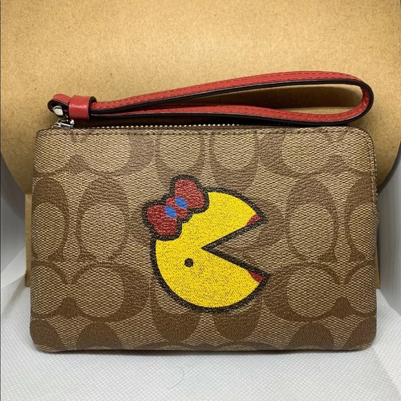 Coach | Bags | Coach Wristlet Signature Canvas Ms Pacman | Poshmark